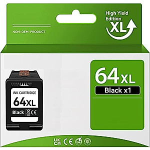 Inkpro Compatible Ink Cartridge Replacement for HP 64 XL 64XL Envy Photo 7800 7858 7155 7855 6220 6255 6252 7158 7164 6222 7120 7130 6230 6232 6234 -Black