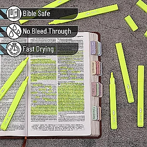 Mr. Pen- Aesthetic Highlighters, 12 pcs, Yellow, Chisel Tip, Bible Highlighters and Pens No Bleed, Bible Highlighter Pens, Cute Highlighters, No Bleed Highlighters for Bible Pages No Bleed