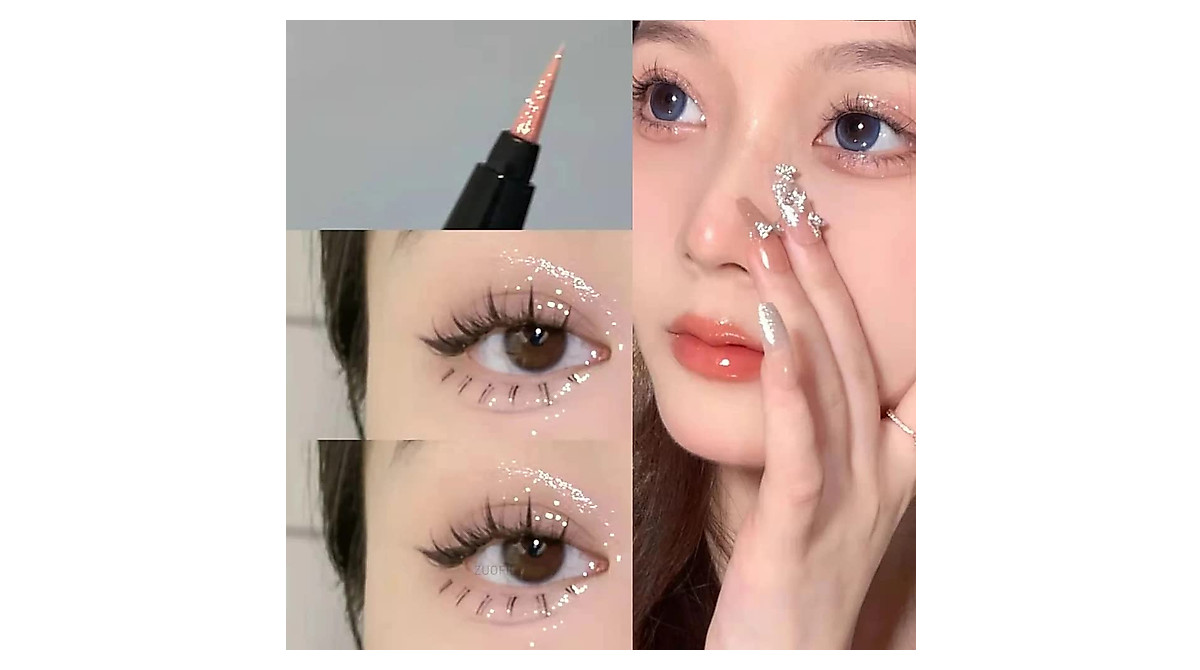 Liquid Glitter Eyeliner Lying Silkworm Pen, Diamond Glitter Eyeshadow ...