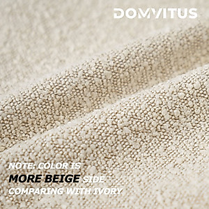 DOMVITUS Luxury Decorative Throw Pillow Cover 18 x 18 Inch Textured Boucle Square Sofa Couch Pillow for Living Room Woven Accent Cushion Case, 1PC, Buttery Cream