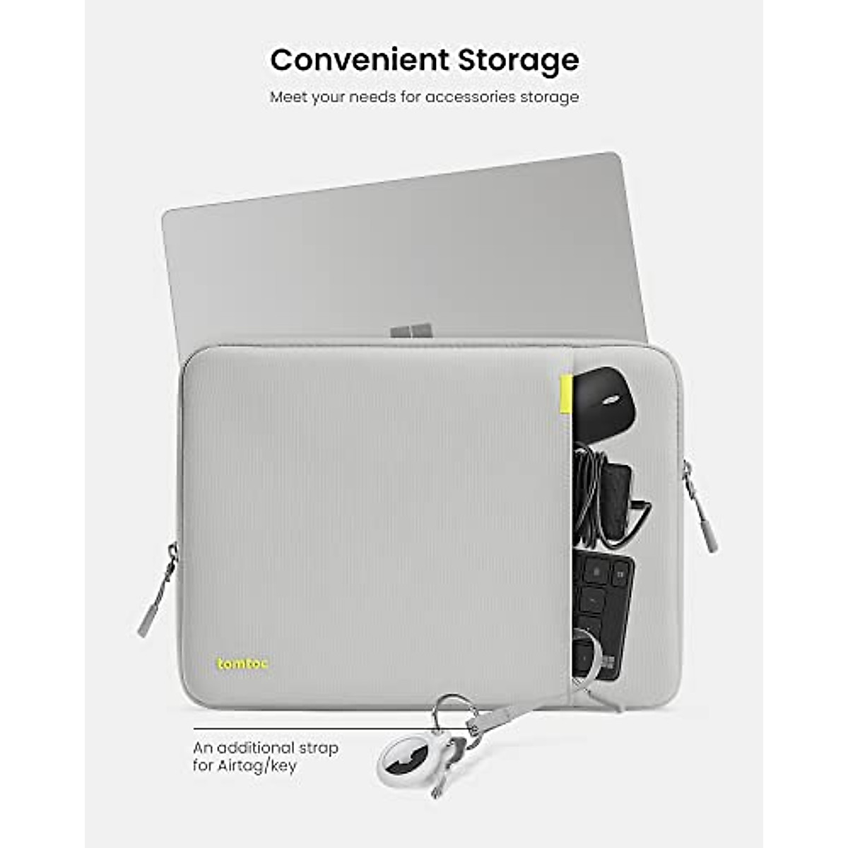 tomtoc 360° Protective Laptop Sleeve for 13-inch MacBook Air M3/A3113 2024, M2/A2681 M1/A2337 A2179 A1932 2024-2018, 13-inch MacBook Pro M2/A2686 M1/A2338 2024-2016, Water-Resistant MacBook Case Bag