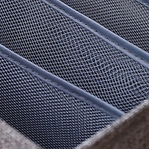 FIHAP Sock Drawer, Underwear Dresser, Collapsible Closet Wardrobe Organizer, Fabric Clothes Storage Organizers with Handles Dividers for Clothing, Jeans, Sweater, Bras, MacBook Charger (7 Grids, Grey)