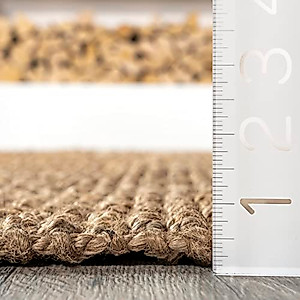 nuLOOM Ashli Handwoven Solid Jute Runner Rug, 2' 6" x 10', Natural