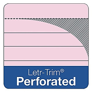 TOPS Prism Writing Pads, 5" x 8", Jr. Legal Rule, Narrow 1/4" Spacing, Pink, Perforated, 50 Sheets, 12 Pack (63050)