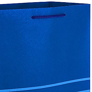 Hallmark 11" Large Blue Gift Bags (Pack of 3) for Hanukkah, Christmas, Birthdays, Graduations, Father's Day, Baby Showers, Bridal Showers, Weddings, Care Packages