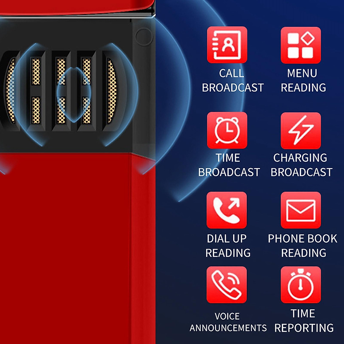 Luqeeg Dual SIM Flip Cell Phone with Dual Screen, 2G Unlocked Flip Phone, Big Button, SOS Function, 4800mAh Battery, LED Flashlight & Loud Sound, Senior Flip Phone for Elderly, Kids (Red)