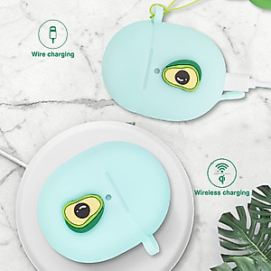 Newseego for Google Pixel Buds Pro(2022) Case, Cute 3D Funny Protective Cover Soft Silicone Cartoon Anti-Lost Shockproof Case with Ring Buckle Keychain Design-Avocado