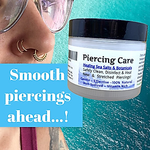 Urban ReLeaf Piercing Care - Healing Sea Salt & Botanical Aftercare - Safely Clean & Heal New & Stretched Piercings - 1 (3 Ounce)