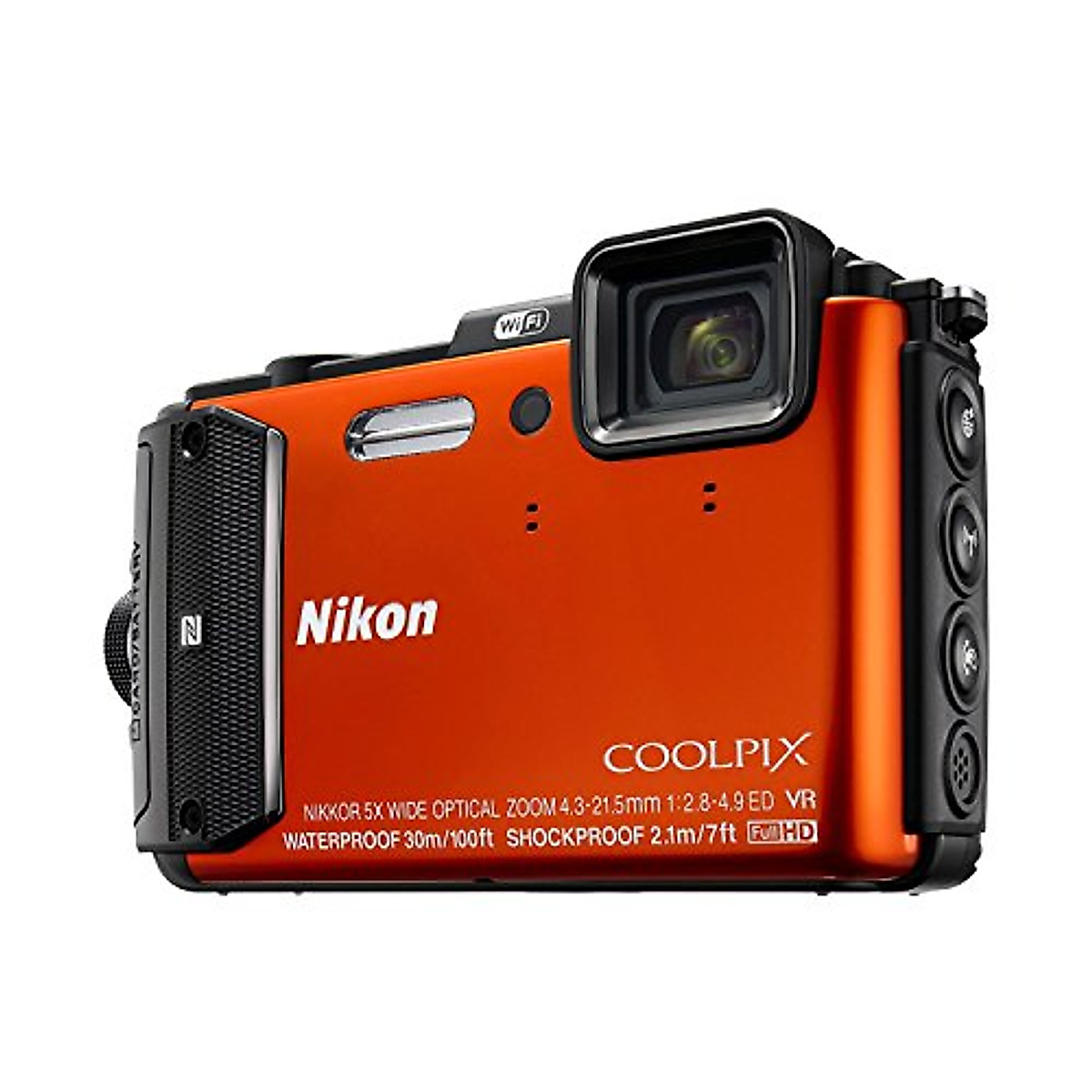 Nikon Coolpix AW130 16MP Waterproof Shockproof Digital Camera (Orange) (Renewed)
