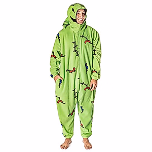 Bioworld The Nightmare Before Christmas Adult Oogie Boogie Costume Kigurumi Union Suit Pajama Outfit Green