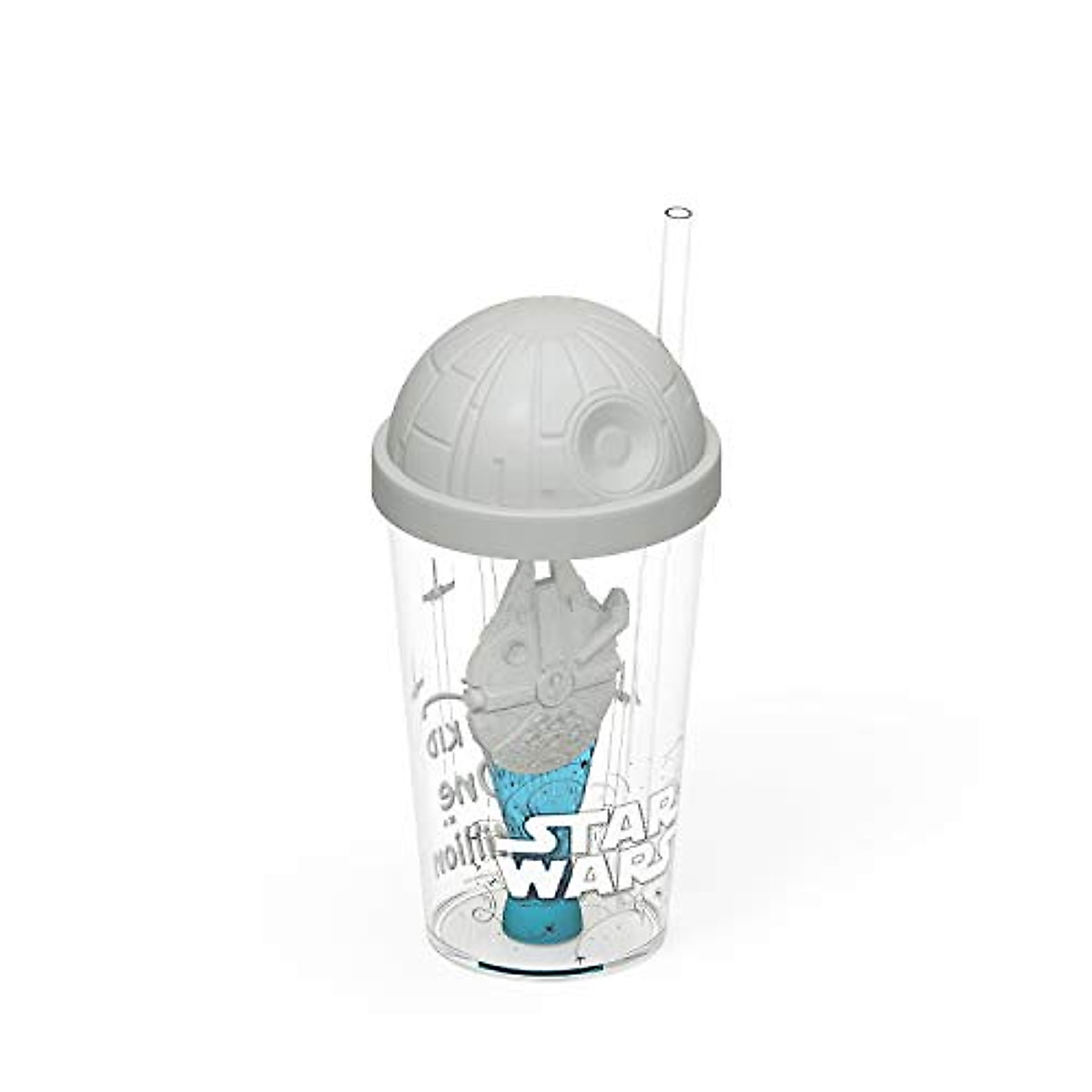 Zak Designs Star Wars Ep4 22oz Sculpt Tumbler, Made of Durable Plastic, Unique Novelty Treasure Cup (SW Episode IV Movie Millennium Falcon, BPA-Free)