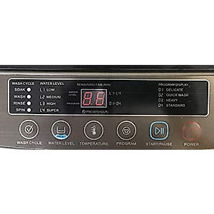 Sonya Full-Automatic Portable Washing Machine Compact Top Load Laundry Washer Spin with Drain Pump, 4 Wash Programs 4 Water Level Selections with LED Display 1.58cu.ft 13 Lbs Capacity, Grey