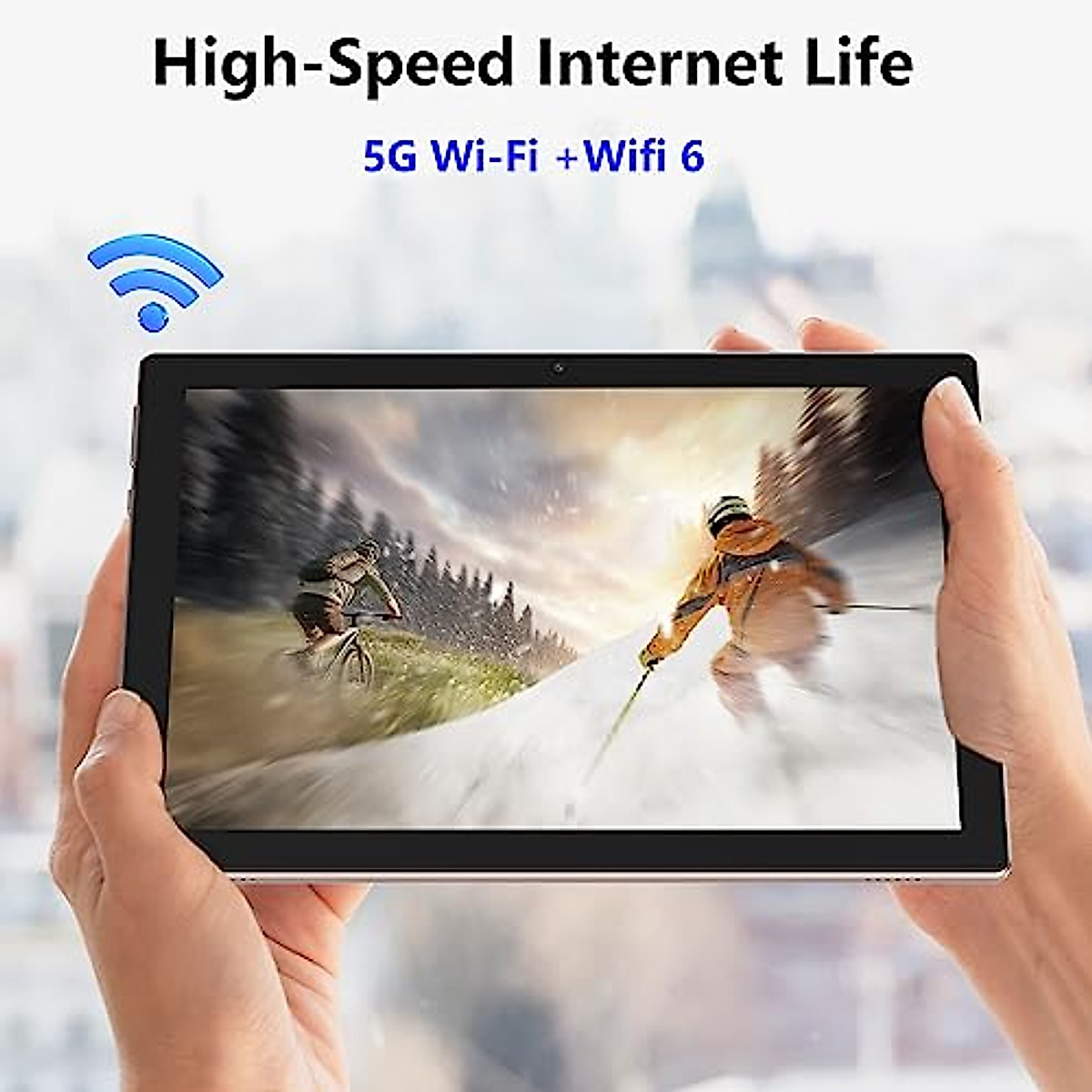2023 Newest 2 in 1 Tablet with Keyboard, 6GB+128GB/1TB Expandable, 10 inch Tablet Android 11 Tablets Include Mouse Stylus Tempered Film, 5G WiFi 6, 8MP Dual Camera, 1280*800 10" FHD, 6000mAH Tablet PC