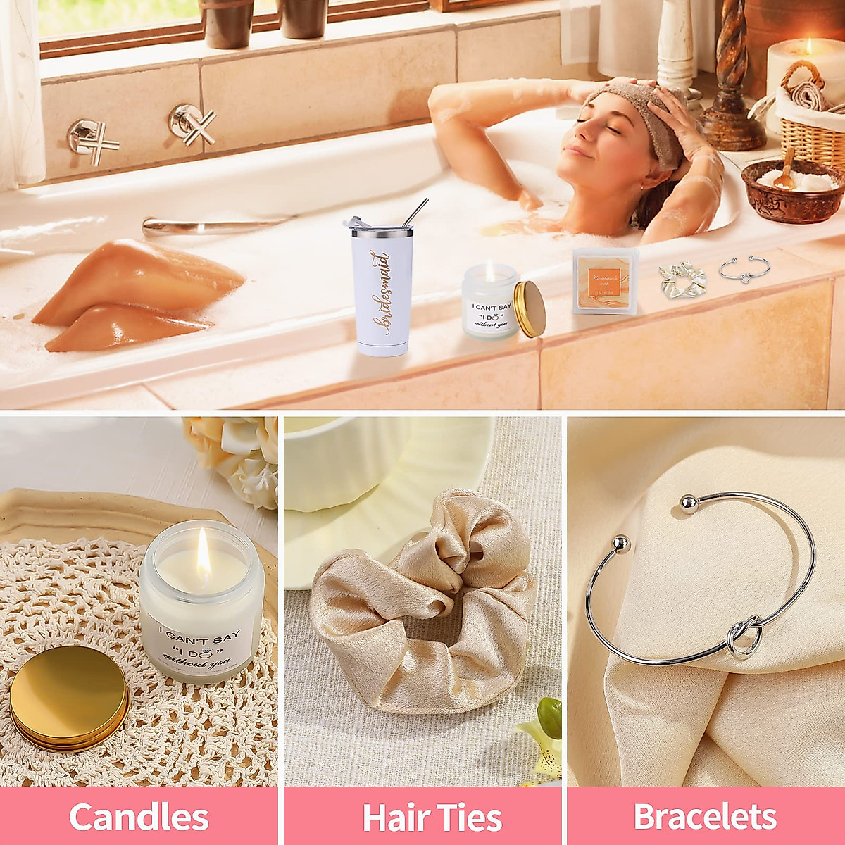 DHQH Bridesmaid Proposal Gifts Bridesmaid Gifts Box from Brides Bachelorette Party Gifts for Bridesmaids Wedding Gifts for Bridesmaid,20oz Bridesmaid Tumbler With Lid and Straws