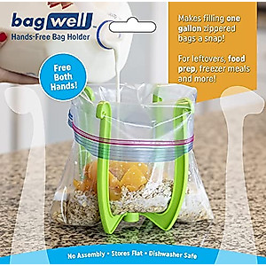 Dial Industries 1 Gallon Well Sealable Holder for Food Storage Bags, White