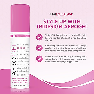 TRI Design Aerogel Hairspray - Extra Hold, Free & Clear Hairspray for Men and Women, Volume Fixer & Non-Sticky Essentials, Flexible Hold Bottle, Scented - (3oz, Pack of 1)