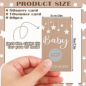 60 Pcs Baby Shower Games Rustic Baby Shower Scratch off Cards Baby Shower Raffle Ticket for Baby Shower Party Games Activity Supplies Birthday Wedding Favor