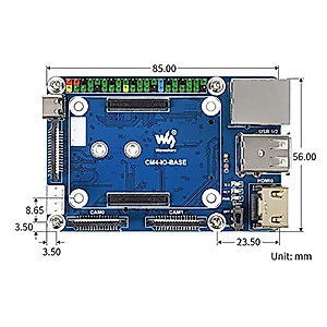 BFab for All Version Raspberry Pi Compute Module 4,CM4-IO-BASE-Acce B with CM4-IO-BASE-B Board and USB HDMI Adapter, Mini Base Board (B) with Raspberry Pi 40PIN GPIO Header Onboard Multiple Connector