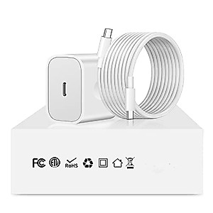 20W USB C Fast Charger for iPad Pro 12.9, 2022/2021/2020/2018iPad Pro 11 inch, iPad Air 5th/4th, 2022 iPad 10th Generation, iPad Mini 6, Pixel 5/2X /3XL,with 6.6foot USB C to C Charging Cable