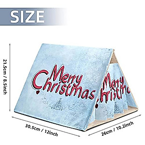 enheng Small Pet Hideout Merry Christmas English Letter five-30180 Hamster House Guinea Pig Playhouse for Dwarf Rabbits Hedgehogs Chinchillas