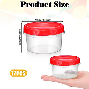 12 Pack 8oz Small Containers with Lids, Reusable Plastic Dressing Containers for Snack and Puree Salad Dressing Container to Go Deli Containers Freezer Condiment Containers Dishwasher Safe BPA Free