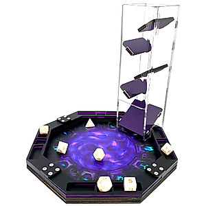 C4Labs 10" Octagon Dice Rolling Tray – Printed Vortex Skull: Purple - Vegan Leather Rolling Surface