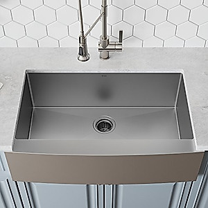 Kraus KHF200-36 Standart PRO Kitchen Stainless Steel Sink, 36 Inch Round Apron Single Bowl