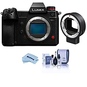 Panasonic LUMIX DC-S1H Mirrorless Digital Camera Body - Bundle with Sigma MC-21 Mount Converter, Canon EF Lenses to Leica L Mount Cameras, Cleaning Kit, Microfiber Cloth