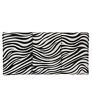 JNB Synthetic Leather Zebra Print Envelope Clutch, White