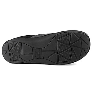 Zigzagger Men's Wool Micro Suede Moccasin Slippers House Shoes Home Indoor/Outdoor Footwear, Grey, 11