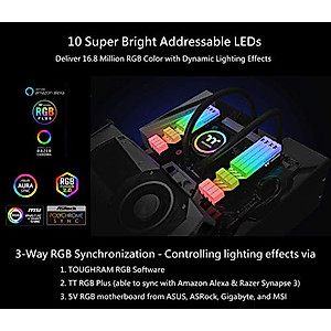 Thermaltake TOUGHRAM RGB DDR4 3600MHz 16GB (8GB x 2) 16.8 Million Color RGB Alexa/Razer Chroma/5V Motherboard Syncable RGB Memory R009D408GX2-3600C18B