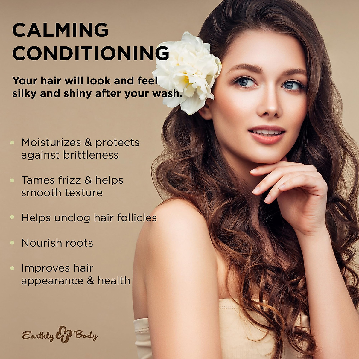 Earthly Body Miracle Oil Tea Tree Conditioner, 16 oz. - Detangles, Tames Frizz & Nourishes Roots - Tea Tree, Hemp Seed, Argan & Eucalyptus Oils - 100% Vegan, Cruelty Free