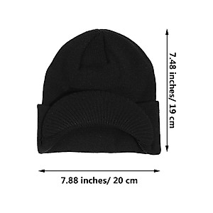 SATINIOR Men's Knit Cap with Brim Beanie Hat Warm Thick Hat for Outdoor (Black, Dark Gray, 2)