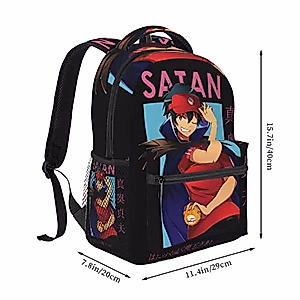 Anime The Devil Is A Part Timer! Laptop Backpack College Bookbag Travel Casual Daypack Boys Girls