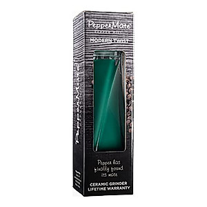 Peppermate Pepper Grinder Mill - Easy to Refill Modern Twist Pepper Mill Grinder, Corrosion-Resistant Ceramic Blades, and Adjustable Coarsness for Salt and Peppercorns