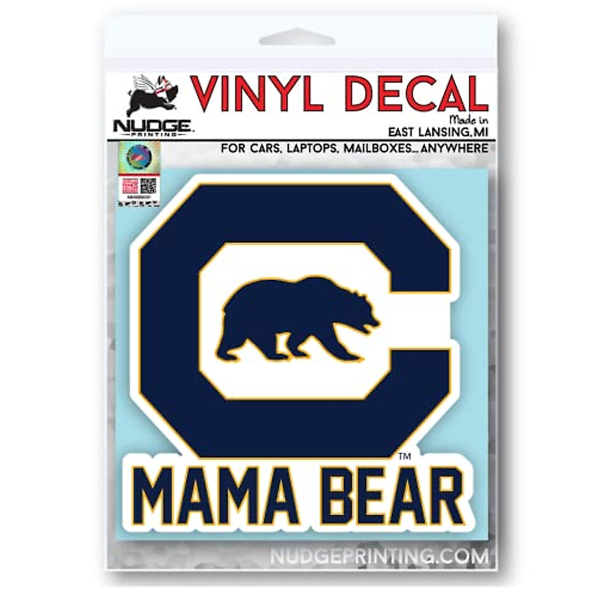 California Berkeley Sticker Golden Bears Mama Bear Logo Heavy-Duty Officially Licensed NCAA Car Decal Bumper Window Laptop Vinyl (Cal Berkeley Mama Bear)