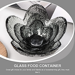 CALLARON Glass Containers Glass Japanese Bowls Flower Shaped Bowl Salad Mixing Bowl Crystal Fruit Candy Snack Bowl Decorative Appetizer Plates for Home Kitchen Tableware Terrarium