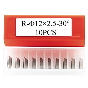 12mm Round Carbide Inserts Cutters Knives Blades 12×2.5mm-30°for Woodworking Lathe Turning 10pcs