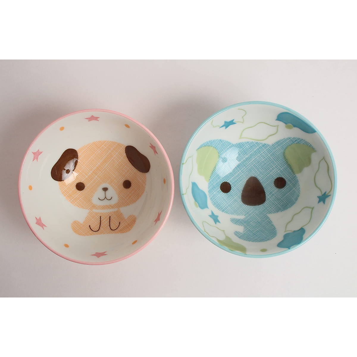 Mino ware Japanese Pair Kids Rice Bowl Dog & Koala Set made in Japan (Japan Import) MIG004