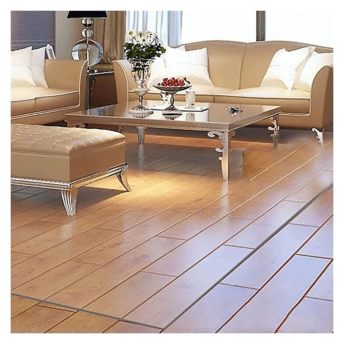 Clear PVC Desk Chair Mat 2mm Runner Rug Heavy Duty Floor Runner/Protector for Hardwood Floors Transparent PVC Large Office Chair Mat for Hardwood Floor, Non-slip Entrance Door Mats, 80/100/120/140cm w
