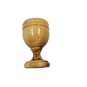 LION OF JUDAH MARKET Communion Holy Land Wine Cup Chalice Olive Wood Goblet (2.75 inches)