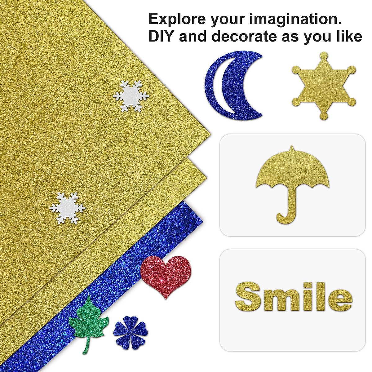 Rramorrra Gold Glitter Cardstock Paper 12" x 12" 15 Sheets 350gsm/130lb Heavyweight Premium Gold Sparkly Construction Paper for Cricut Machine, Halloween, DIY Projects, Party Decorations