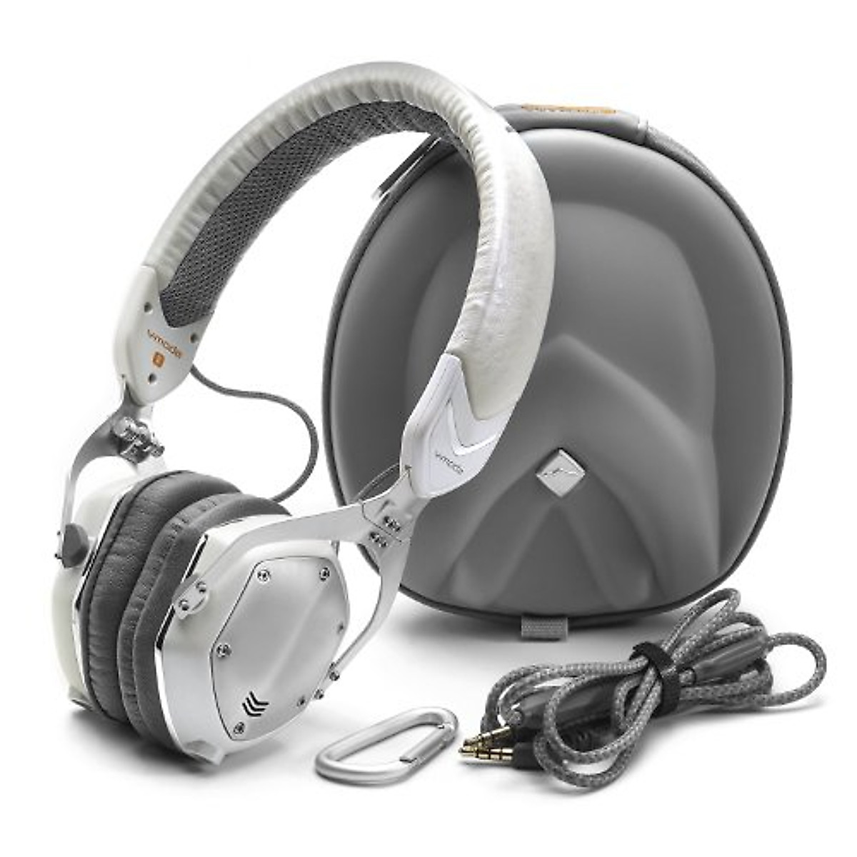 V-MODA XS On-Ear Folding Design Noise-Isolating Metal Headphone (White Silver)