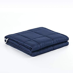 California King Size Weighted Blanket | 90''x108'',25lbs | Perfect for Couples | Premium Cotton Material with Glass Beads | Navy