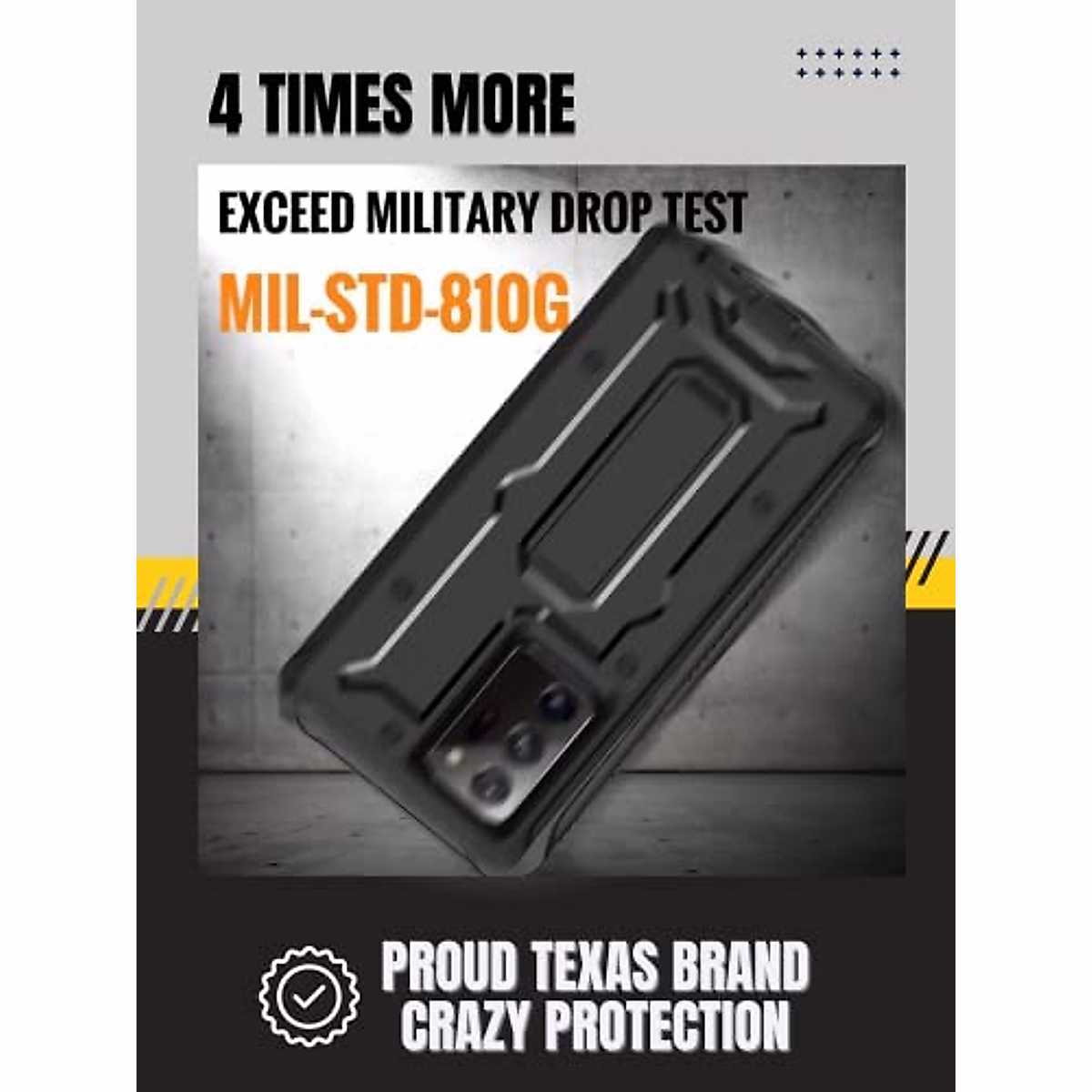 ArmadilloTek Vanguard Case Designed for Samsung Galaxy Note 20 5G (2020 Release) Military Grade Full-Body Rugged with Built-in Kickstand [Screenless Version] - Black