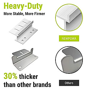 Newpowa Solar Panel Mounting Z Bracket with Nuts and Bolts Supporting for RV, Boat, Wall, Off Grid Roof Installation 2 Sets Sliver Aluminum