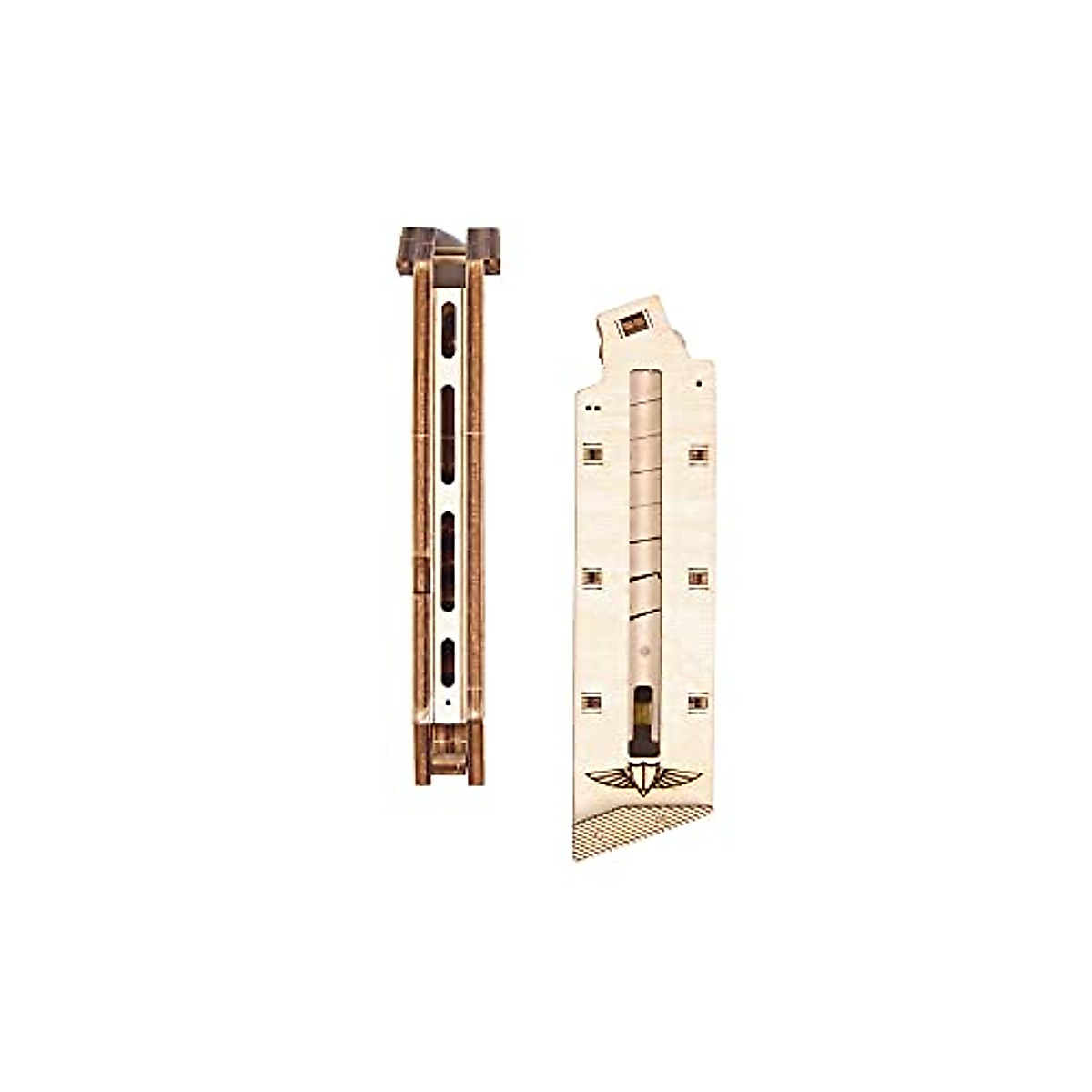 Wood Trick Defenders Gun 3D Wooden Puzzles for Adults and Kids to Build - Shoots up to 13 ft - 2 Clips - 9x5 in - Wooden Model Kits for Adults and Kids - 14+