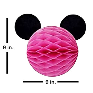 Minnie Birthday Party Decorations - Minnie Inspired Honeycomb Hanging Mouse Ears - Cartoon Mouse Birthday Decorations - 6 Minnie Honeycomb Balls by Jolly Jon (Honeycomb Only)