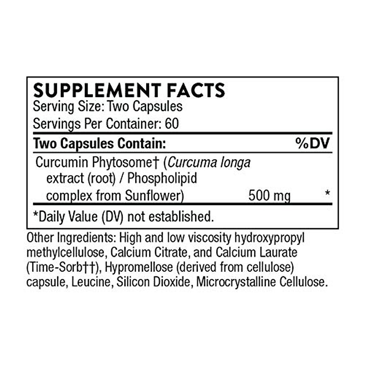 Thorne Curcumin Phytosome 500 mg (Meriva) - Sustained Release, Clinically Studied, High Absorption - Supports Healthy Response in Joints and Muscle - 120 Capsules - 60 Servings