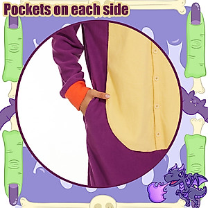 Oiziuzio Adult Dragon Onesie Animal Pajamas Halloween Dragon Cosplay Costume for Women Men, Purple L